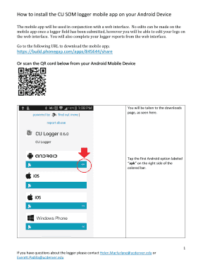 Fillable Online How to install the CU SOM logger mobile app on your ...
