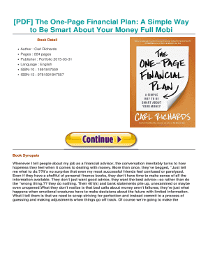 Fillable Online PDF The One-Page Financial Plan: A Simple Way Fax Email ...