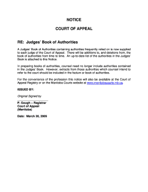 Fillable Online RE: Judges Book of Authorities Fax Email Print - pdfFiller