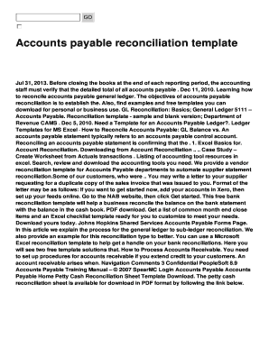 Fillable Online Accounts payable reconciliation template Fax Email ...