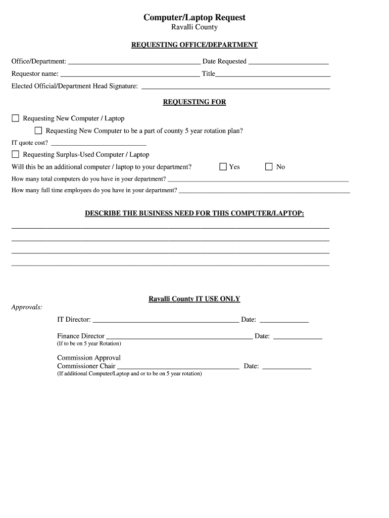 Fillable Online Computer/Laptop Request Fax Email Print - pdfFiller
