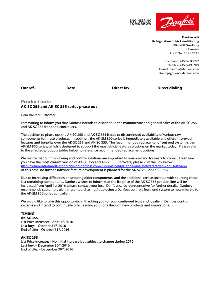Fillable Online Danfoss A/S Fax Email Print - pdfFiller