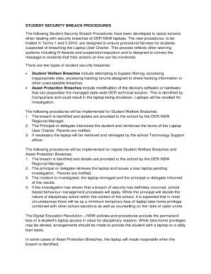 Fillable Online STUDENT SECURITY BREACH PROCEDURES Fax Email Print ...