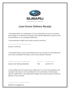 Fillable Online Love-Encore Delivery Receipt Fax Email Print - pdfFiller