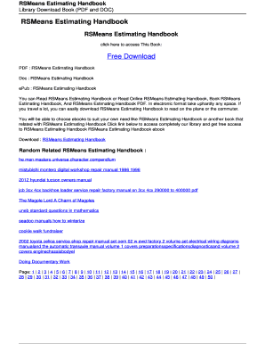 Fillable Online RSMeans Estimating Handbook Fax Email Print - pdfFiller