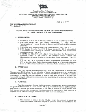 Fillable Online PNP MEMORANDUM CIRCULAR Fax Email Print - pdfFiller