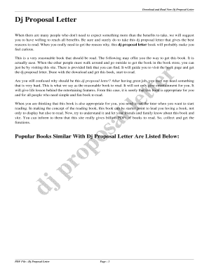 Fillable Online Download and Read Now Dj Proposal Letter Fax Email ...