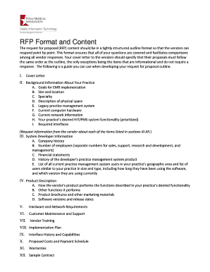 Fillable Online RFP Format and Content Fax Email Print - pdfFiller