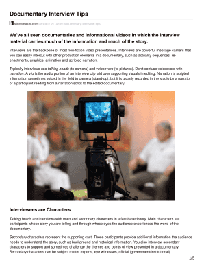 Fillable Online Documentary Interview Tips Fax Email Print - pdfFiller