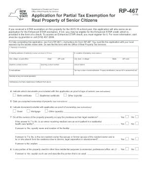 Fillable Online 2018 LOW INCOME SENIOR CITIZEN (RP-467) AND LOW INCOME ...