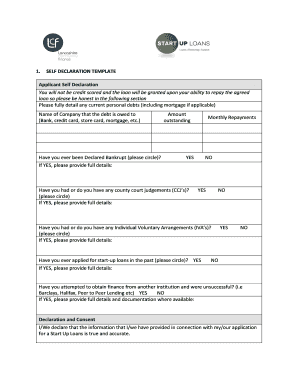 Fillable Online SELF DECLARATION TEMPLATE Fax Email Print - pdfFiller