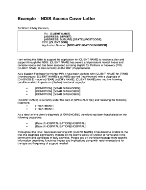 Fillable Online Example NDIS Access Cover Letter Fax Email Print ...