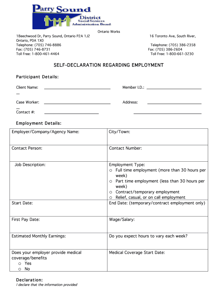 Fillable Online Ontario Works Fax Email Print - pdfFiller