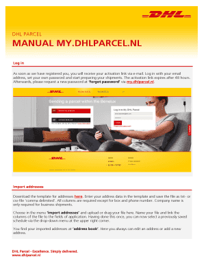 Fillable Online DHL PARCEL Fax Email Print - pdfFiller
