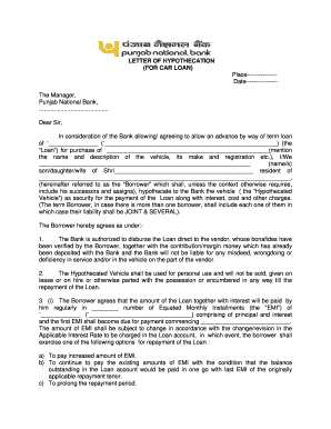 Fillable Online LETTER OF HYPOTHECATION Fax Email Print - pdfFiller