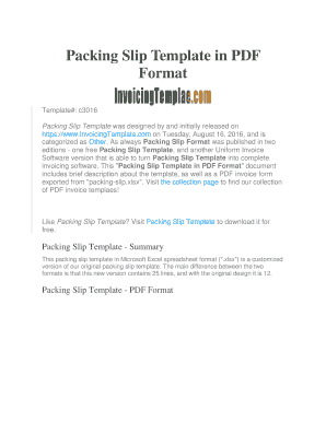 Fillable Online Packing Slip Template in PDF Fax Email Print - pdfFiller
