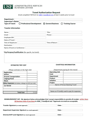 Fillable Online Email completed TAR form to ASBC-Travelusf Fax Email ...
