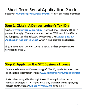 Fillable Online Short-Term Rental Application Guide Fax Email Print ...