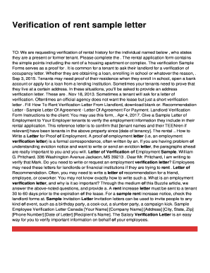 Fillable Online Verification of rent sample letter Fax Email Print ...