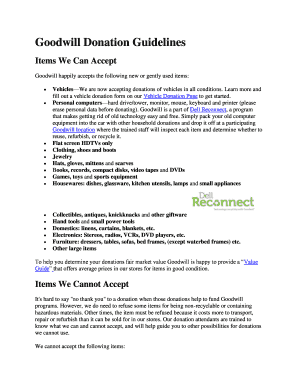 Fillable Online Donation Guidelines - Donate Items - Donate - Seattle ...