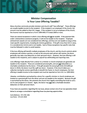 Fillable Online Minister Compensation Fax Email Print - pdfFiller