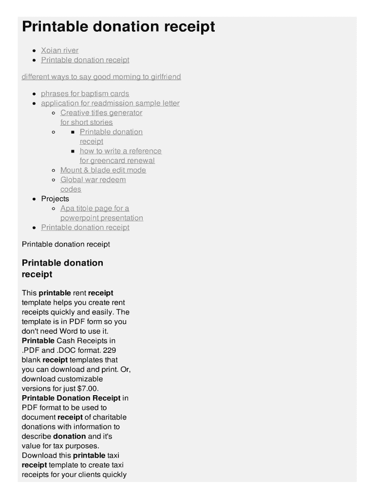 Fillable Online Printable donation receipt Fax Email Print - pdfFiller