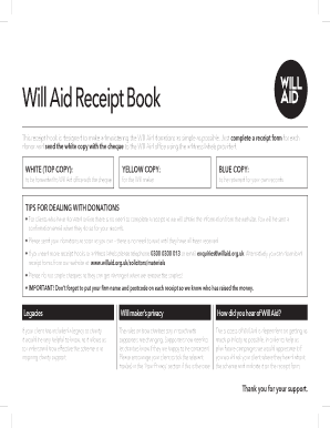 Fillable Online Will Aid Receipt Book Fax Email Print - pdfFiller