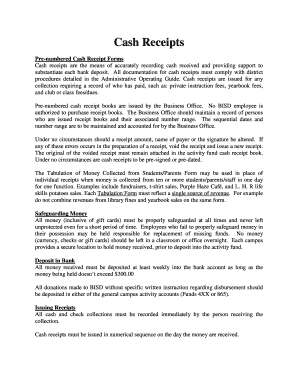 Fillable Online Pre-numbered Cash Receipt Forms Fax Email Print - pdfFiller