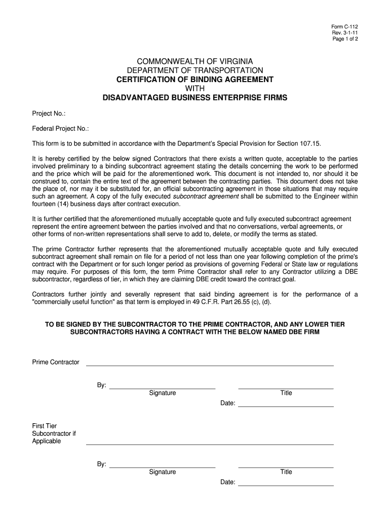 Fillable Online Form C-112 Fax Email Print - pdfFiller