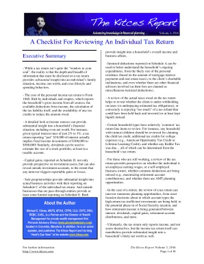 Fillable Online A Checklist For Reviewing An Individual Tax Return Fax ...