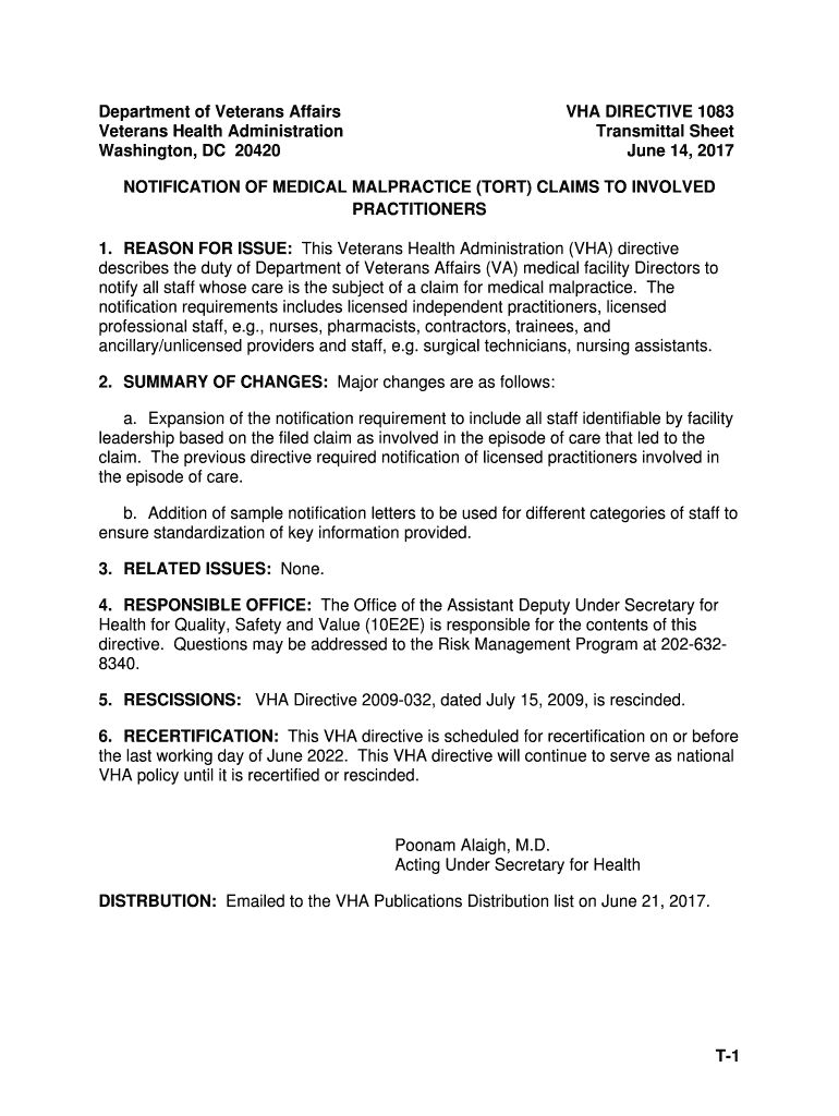 Fillable Online VHA Directive 1093 Delegation of authority to process ...