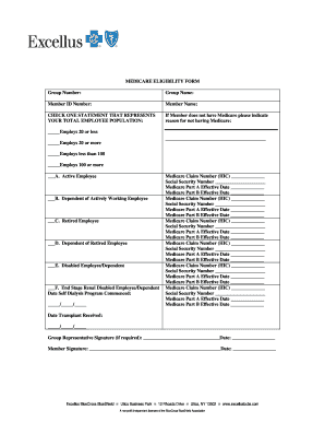 Fillable Online MEDICARE ELIGIBILITY FORM Fax Email Print - pdfFiller