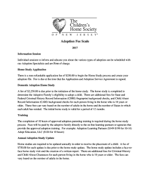 Fillable Online Adoption Fee Scale Fax Email Print - pdfFiller