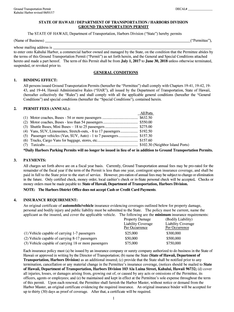Fillable Online Ground Transportation Permit Fax Email Print - pdfFiller
