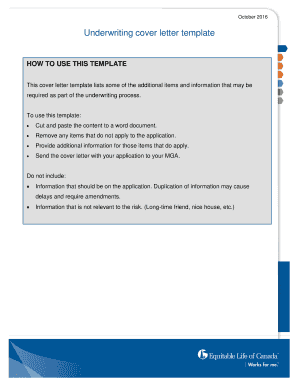 Fillable Online Underwriting cover letter template Fax Email Print ...