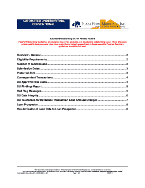 Fillable Online AUTOMATED UNDERWRITING, Fax Email Print - pdfFiller