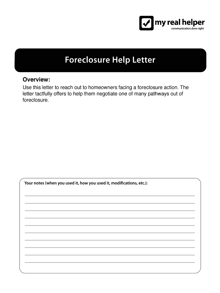 Fillable Online Foreclosure Help Letter Fax Email Print - pdfFiller