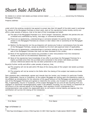 Fillable Online Short Sale Affidavit Fax Email Print - pdfFiller