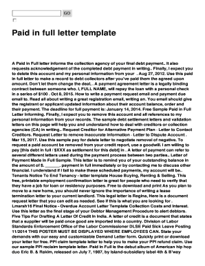 Fillable Online Paid in full letter template Fax Email Print - pdfFiller