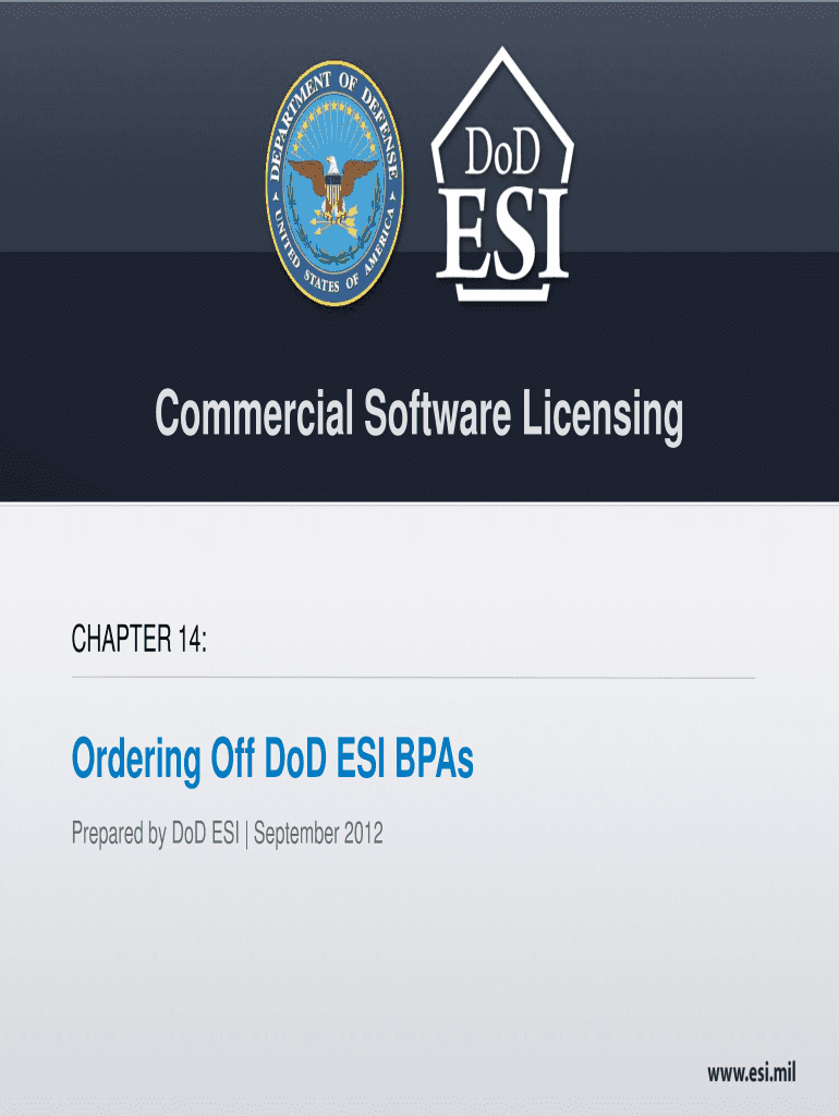 Fillable Online Ordering Off DoD ESI BPAs Fax Email Print - pdfFiller