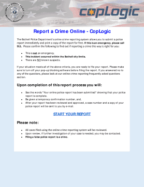 Fillable Online Report a Crime Online - CopLogic Fax Email Print ...
