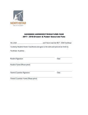 Fillable Online HANDBOOK AGREEMENT/SIGNATURES PAGE Fax Email Print ...