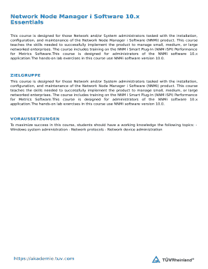 Fillable Online Network Node Manager i Software 10.x Essentials Fax ...