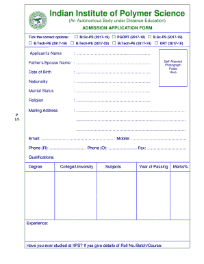 Fillable Online Indian Institute of Polymer Science Fax Email Print - pdfFiller