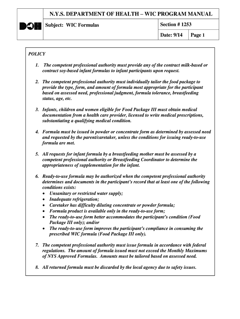 Fillable Online Subject: WIC Formulas Fax Email Print - pdfFiller