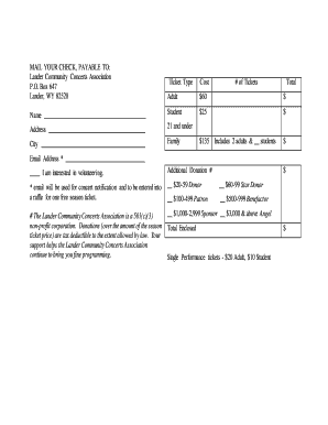 Fillable Online MAIL YOUR CHECK, PAYABLE TO: Fax Email Print - pdfFiller