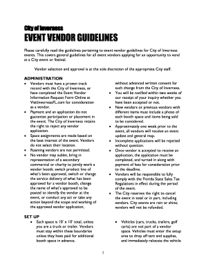 Fillable Online EVENT VENDOR GUIDELINES Fax Email Print - pdfFiller