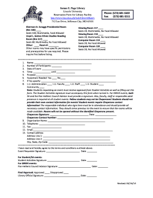 Fillable Online Instructions for the Room Reservation Form Fax Email ...