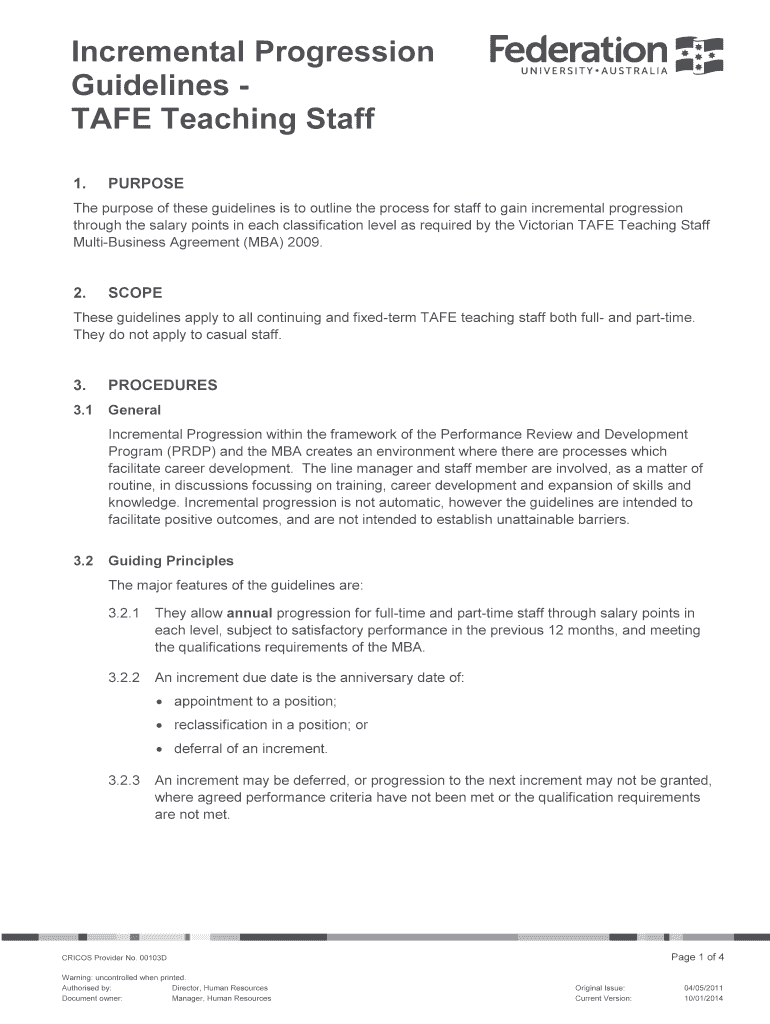 Fillable Online Incremental Progression Fax Email Print - pdfFiller