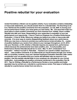 Fillable Online Positive rebuttal for your evaluation Fax Email Print ...